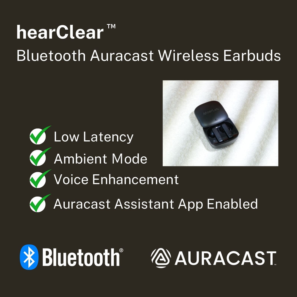 hearClear™Bluetooth Auracast ワイヤレス イヤホン – MOOR Technology Co., Ltd.